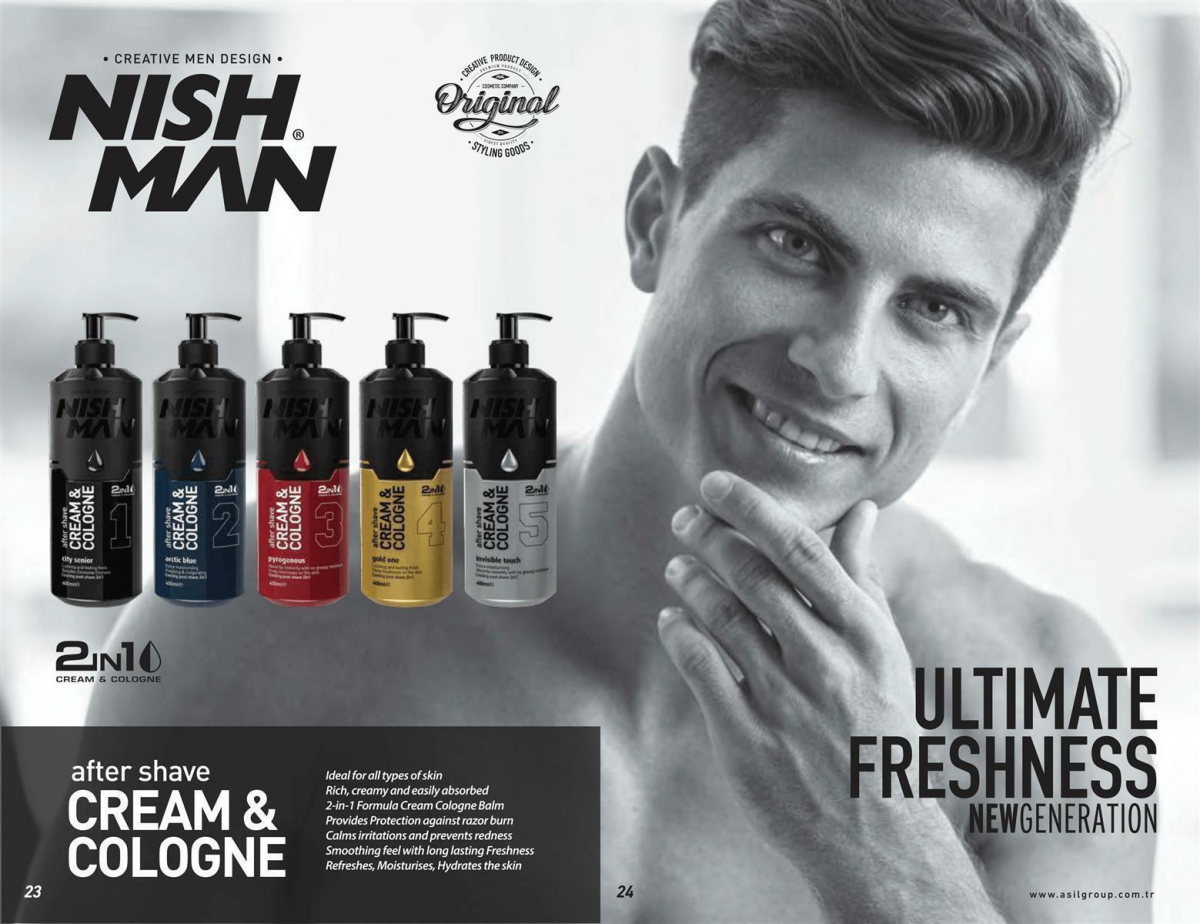 NISHMAN 02 After Shave Cream & Cologne - Arctic Blue 400 ml XL - NISH